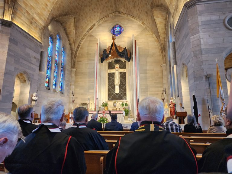 Grand Master Fra' John Dunlap at the funeral of Fra' James-Michael von ...